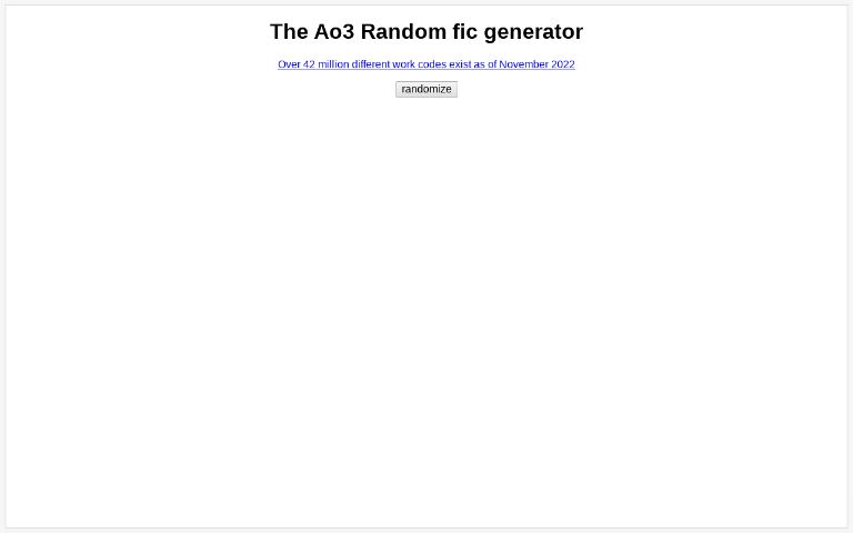 The Ao3 Random fic generator