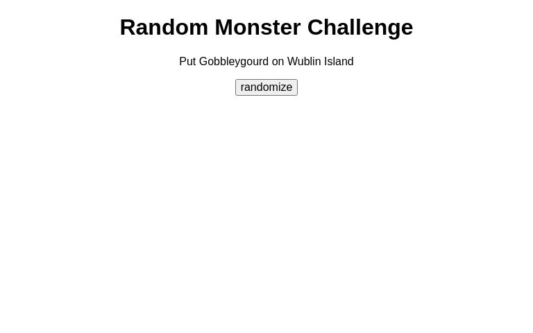 Random Monster Challenge ― Perchance Generator