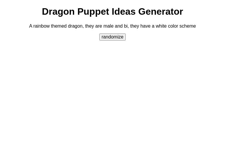 Dragon Puppet Ideas Generator