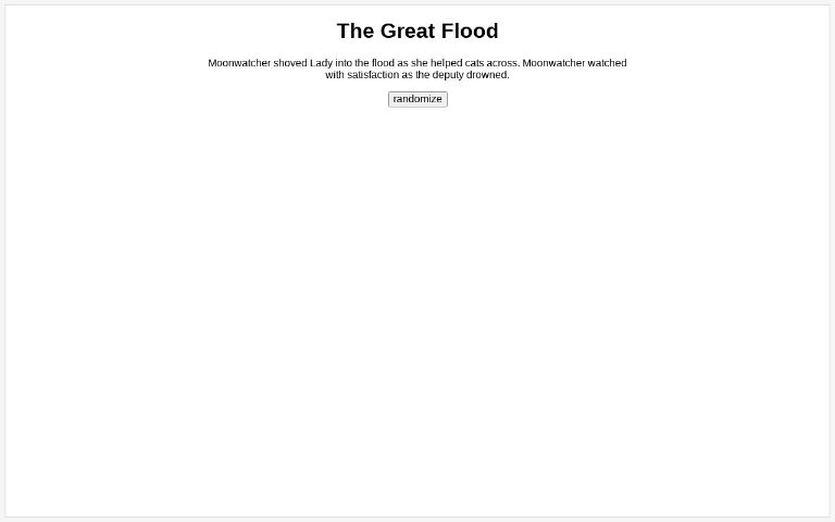 The Great Flood ― Perchance Generator