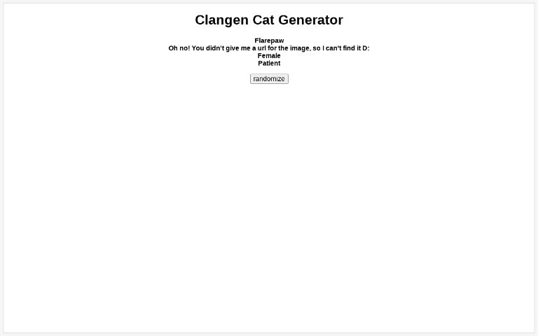 Clangen Cat Generator