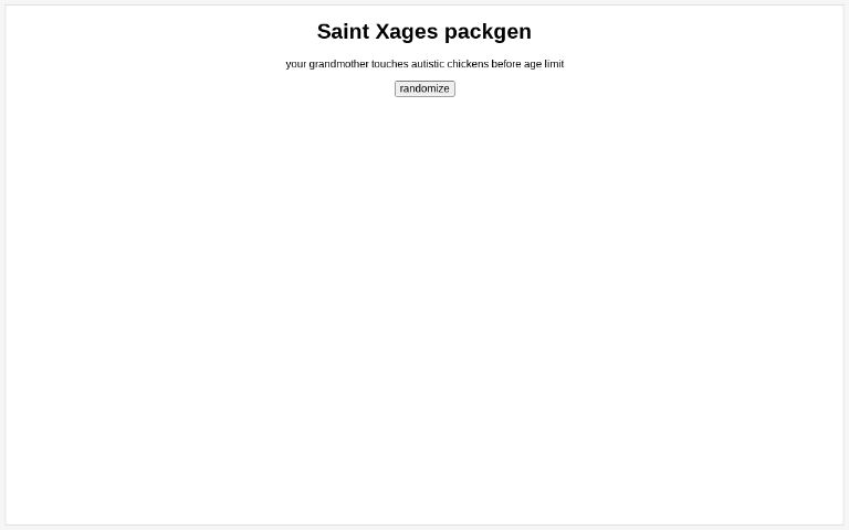 Saint Xages packgen ― Perchance Generator