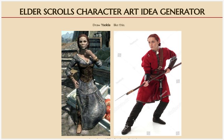 Elder Scrolls Character Art Idea Generator