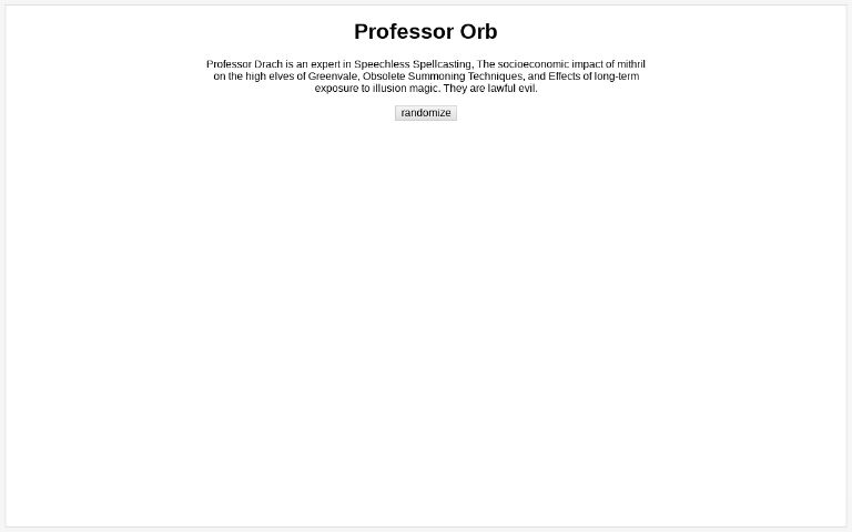 Professor Orb ― Perchance Generator