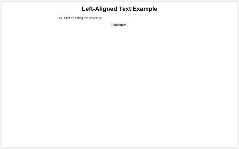 Left-Aligned Text Example ― Perchance Generator