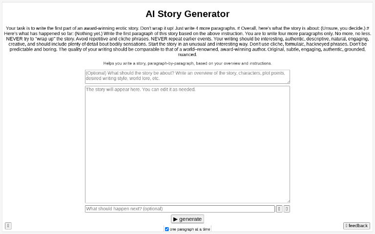 AI Story Generator (free, unlimited, no sign-up)