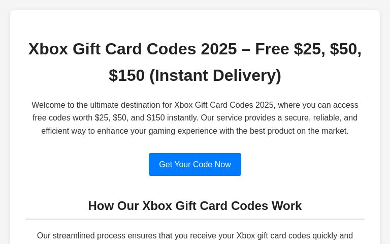 Xbox Gift Card Codes 2025 – Free $25, $50, $150 (Instant Delivery ...