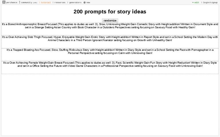 200 prompts for story ideas ― Perchance Generator
