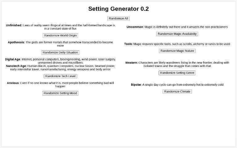 Setting Generator 0.2