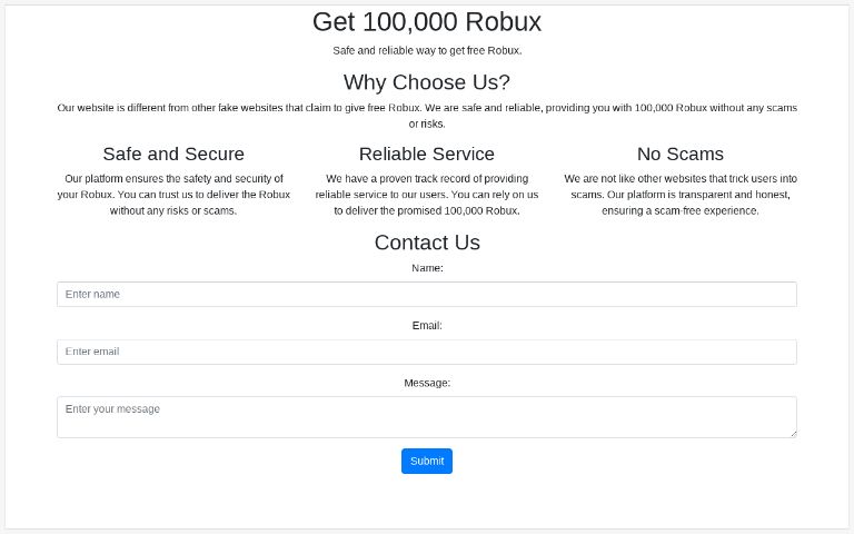 Get 100,000 Robux ― Perchance Generator