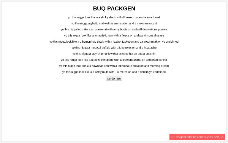BUQ PACKGEN ― Perchance Generator