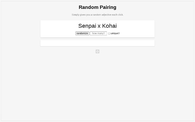 Random Pairing ― Perchance Generator