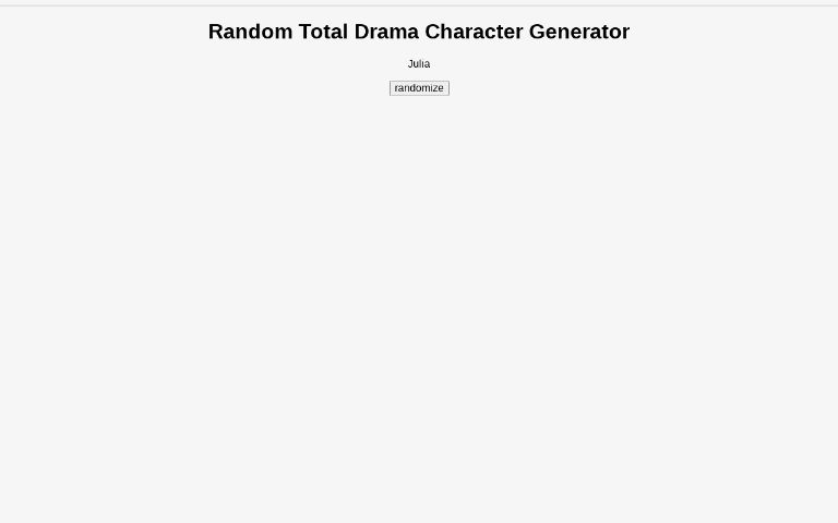 Random Total Drama Character Generator