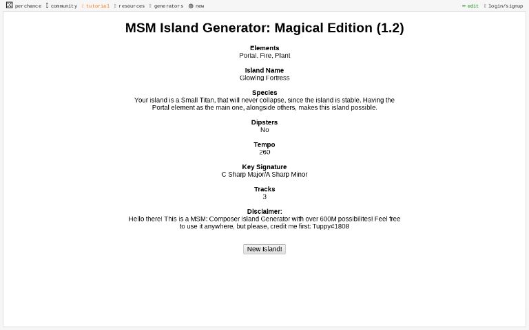 MSM Island Generator: Magical Edition (1.2)