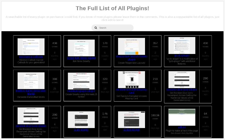 The Full List of All Plugins! ― Perchance Generator