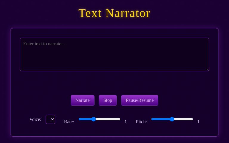 Text Narrator ― Perchance Generator
