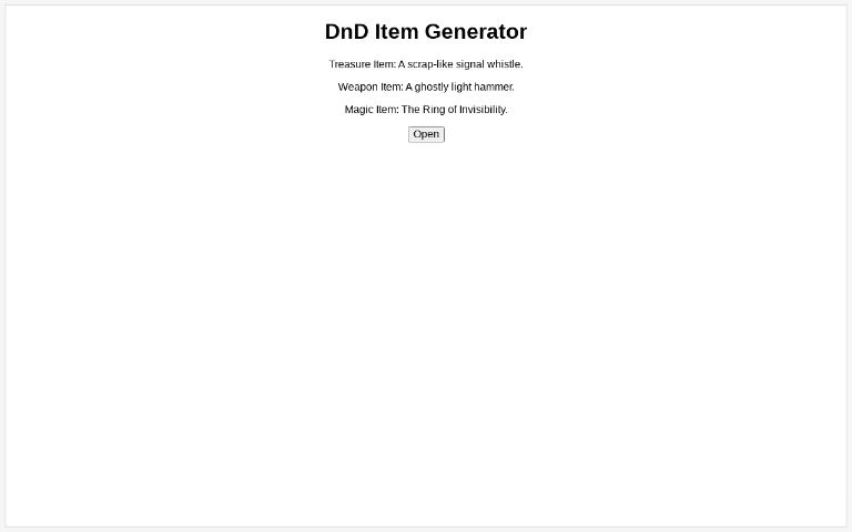 DnD Item Generator