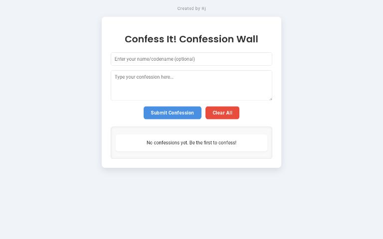 Confess It! Confession Wall ― Perchance Generator