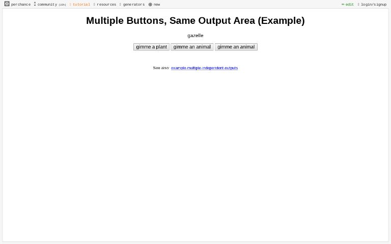 Multiple Buttons, Same Output Area (Example) ― Perchance Generator