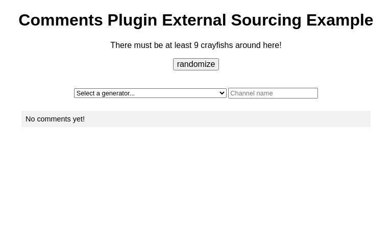 Comments Plugin External Sourcing Example