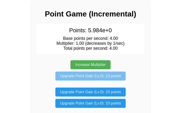 Point Game (Incremental) ― Perchance Generator