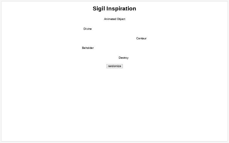 Sigil Inspiration ― Perchance Generator