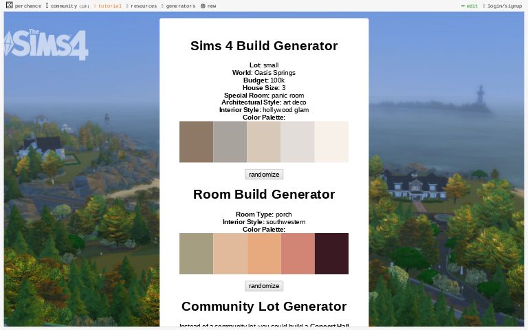 Sims 4 Build Generator