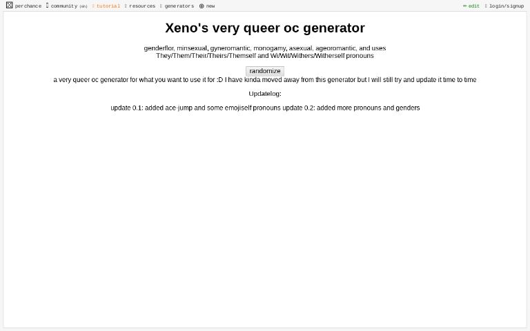 Xeno's very queer oc generator