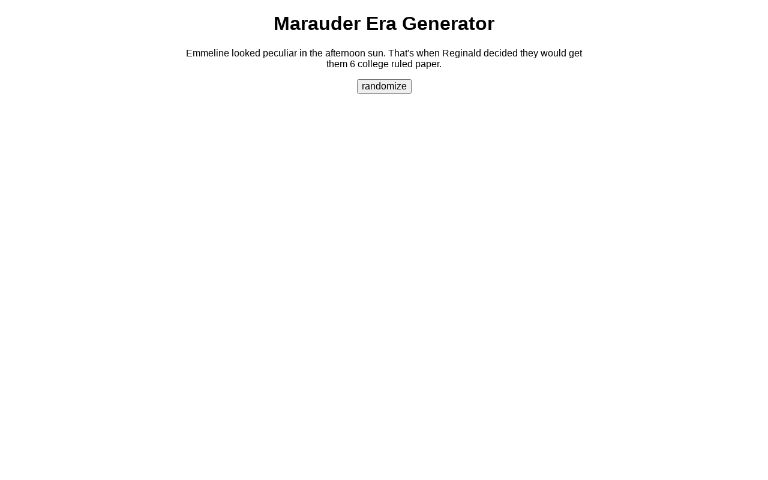 Marauder Era Generator