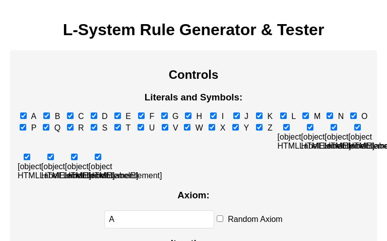 L-System Rule Generator & Tester