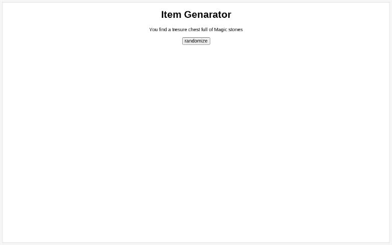 Item Genarator ― Perchance Generator