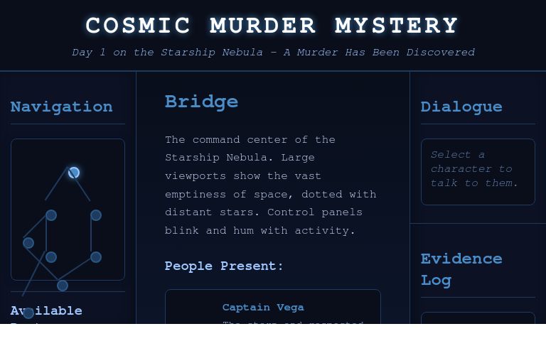 COSMIC MURDER MYSTERY ― Perchance Generator