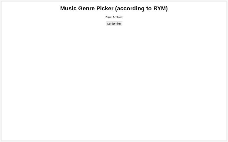 Music Genre Picker (according to RYM) ― Perchance Generator