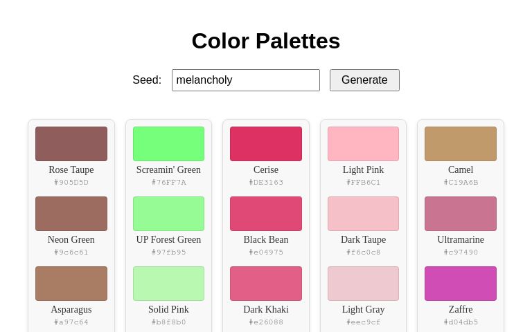 Color Palettes ― Perchance Generator