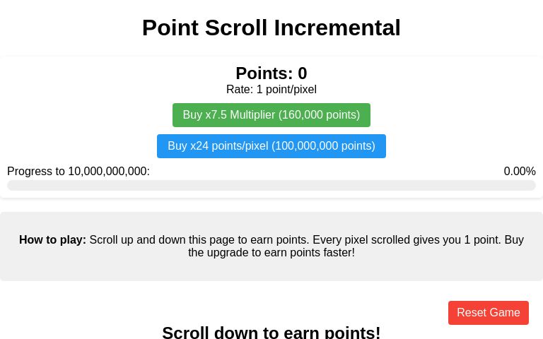 Point Scroll Incremental ― Perchance Generator