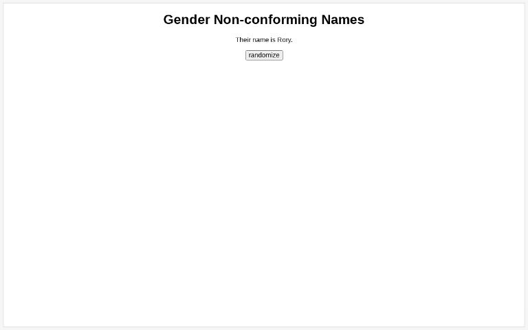 Gender Non-conforming Names ― Perchance Generator