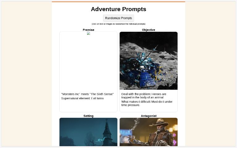 Adventure Prompts ― Perchance Generator