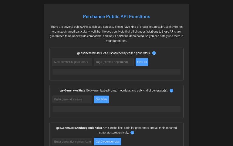 Perchance Public API Functions ― Perchance Generator