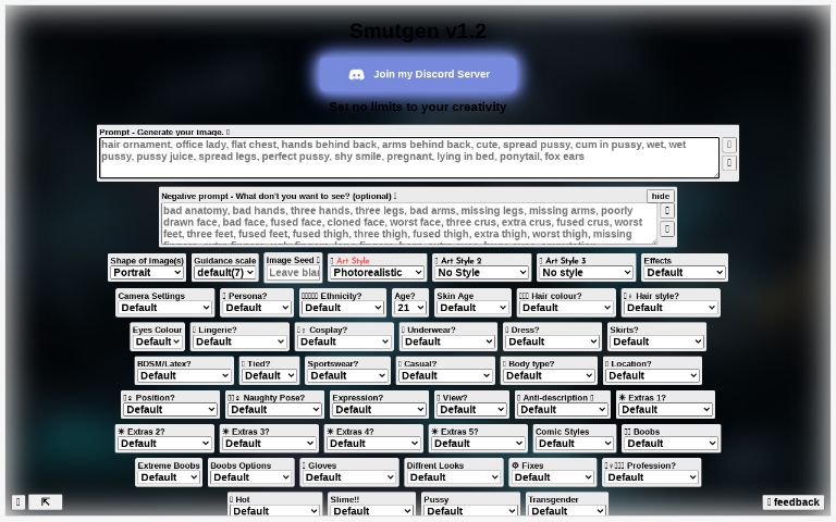 Smutgen v1.2 ― Perchance Generator