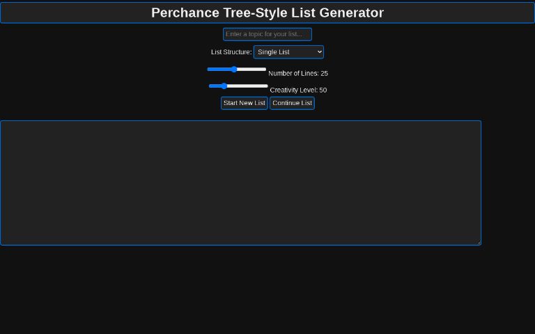 Perchance Tree-Style List Generator