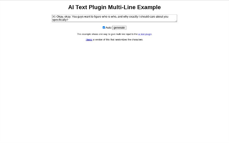 AI Text Plugin Multi-Line Example