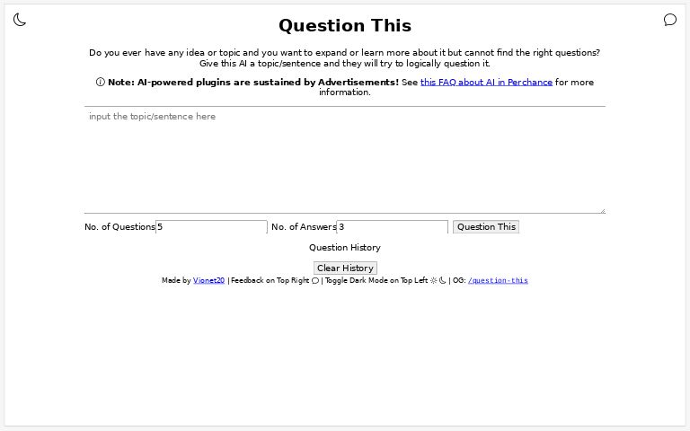 Question This - an AI-based Questioning Tool ― Perchance Generator