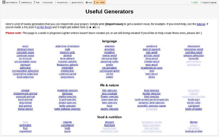 Useful Generators