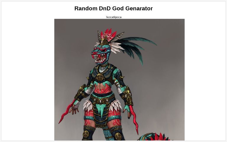 Random DnD God Genarator ― Perchance Generator