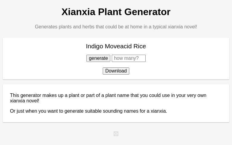 Xianxia Plant Generator