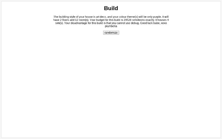 Build ― Perchance Generator