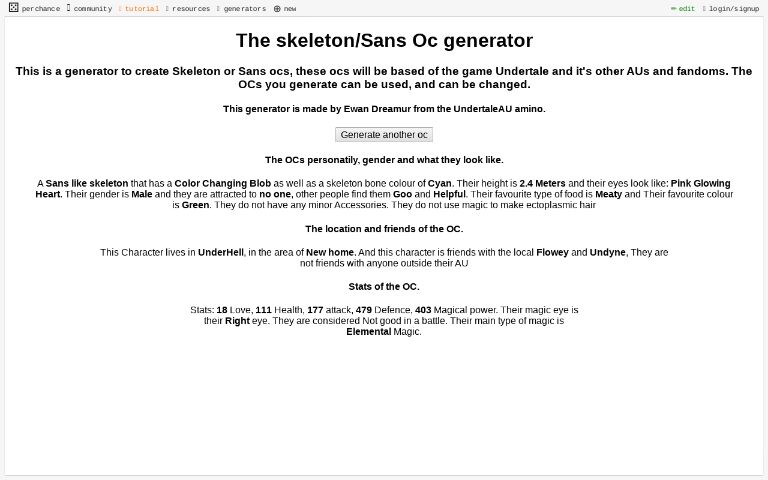 The skeleton/Sans Oc generator