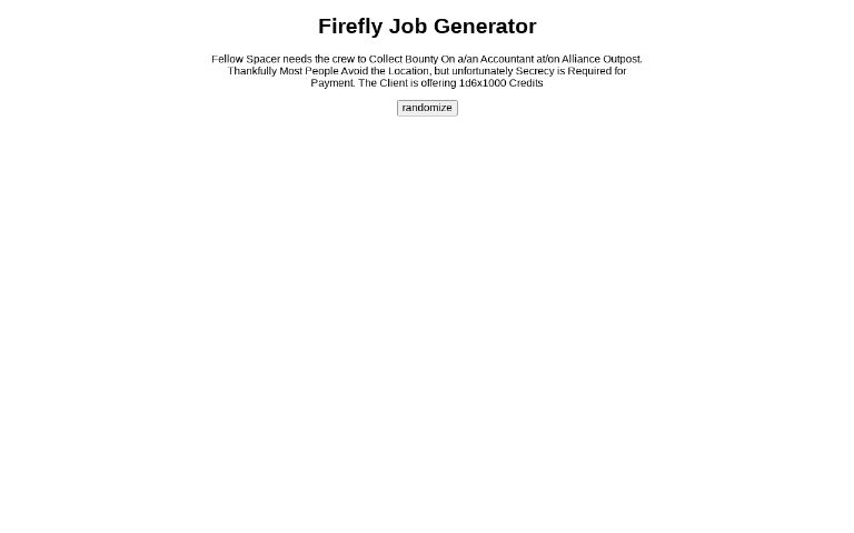 Firefly Job Generator