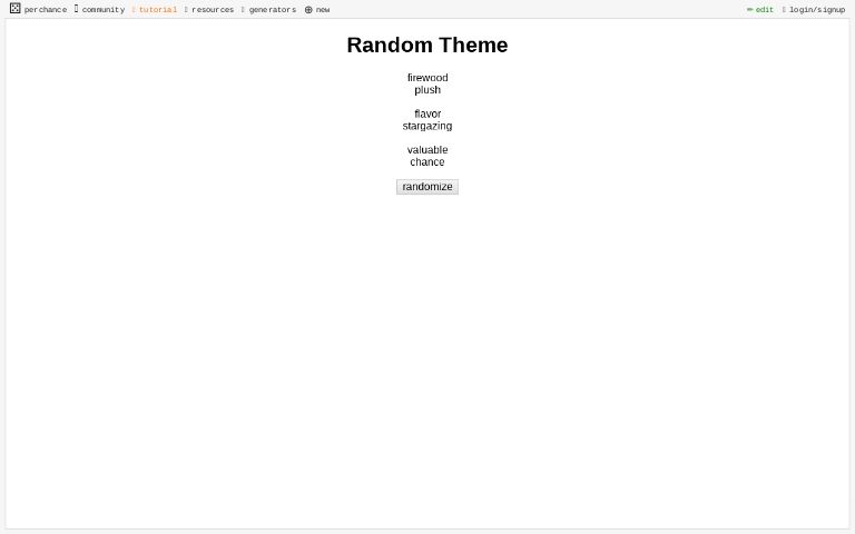 Random Theme ― Perchance Generator