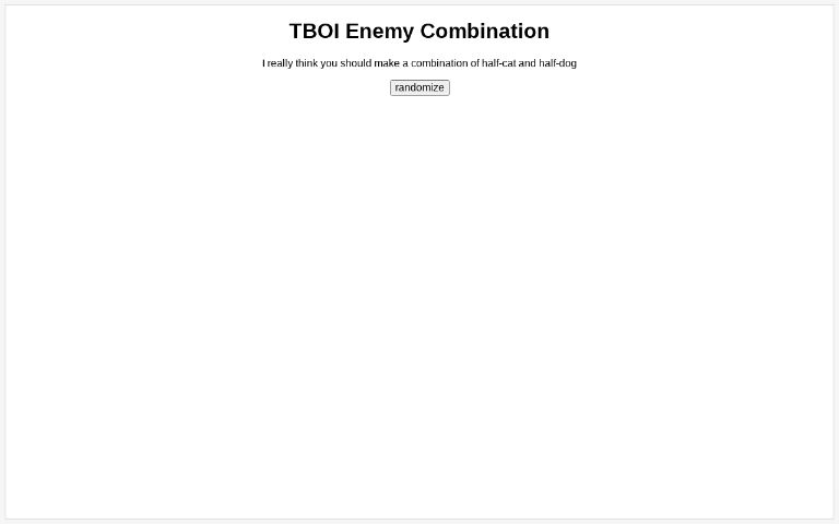 TBOI Enemy Combination ― Perchance Generator
